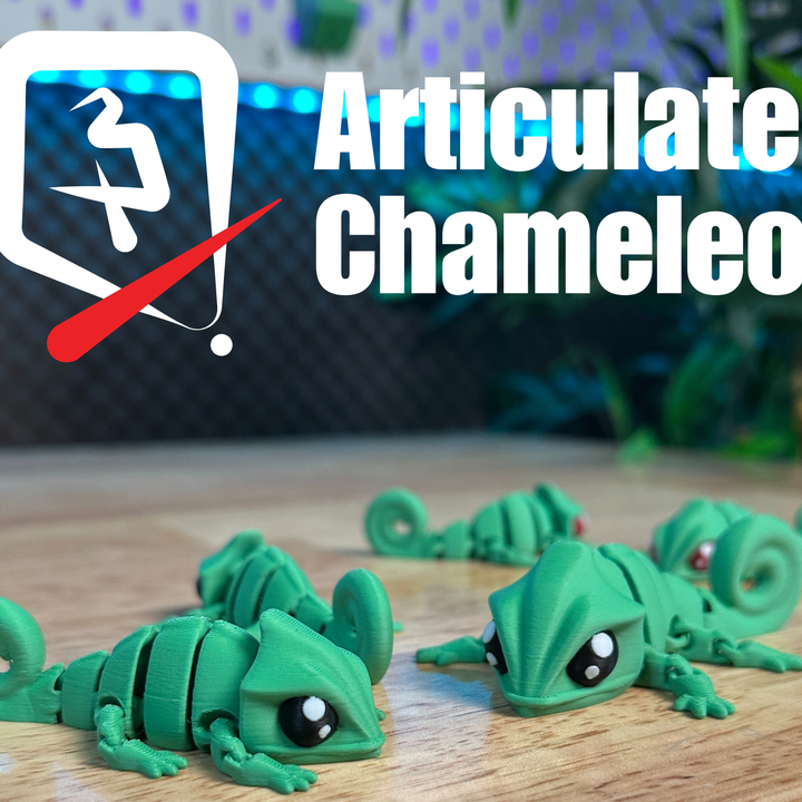 3D Printable Articulated Chameleon by Plastic 3d